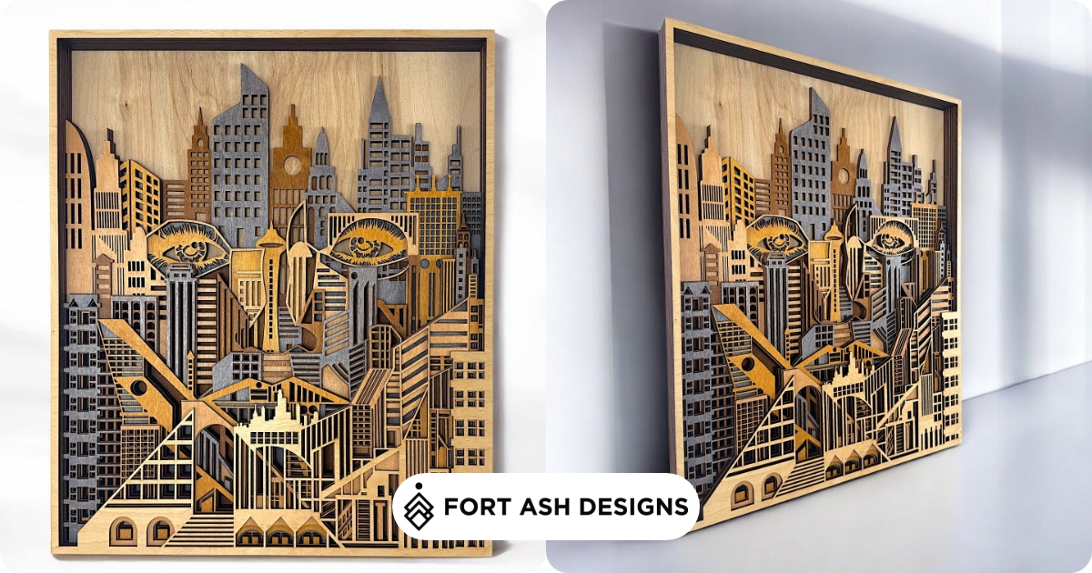 Architect of Vision | 10 Layer 3D Laser-Cut Wood Wall Art 18x21.5 ...