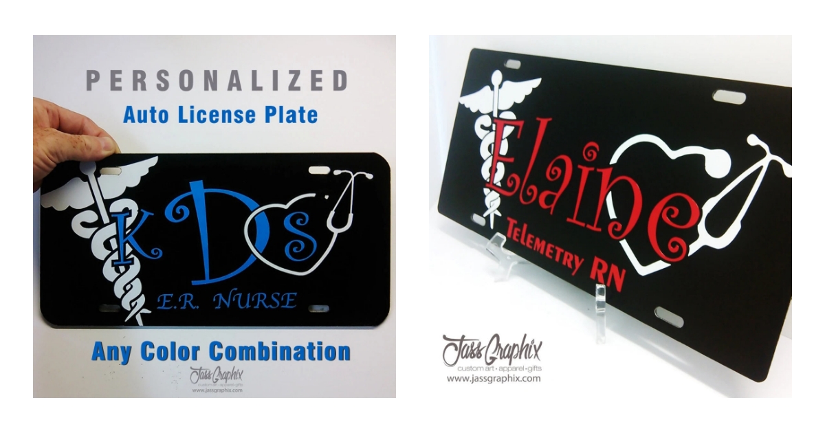 Monogrammed License Plate for Nurses. Cute & trendy license plates for ...