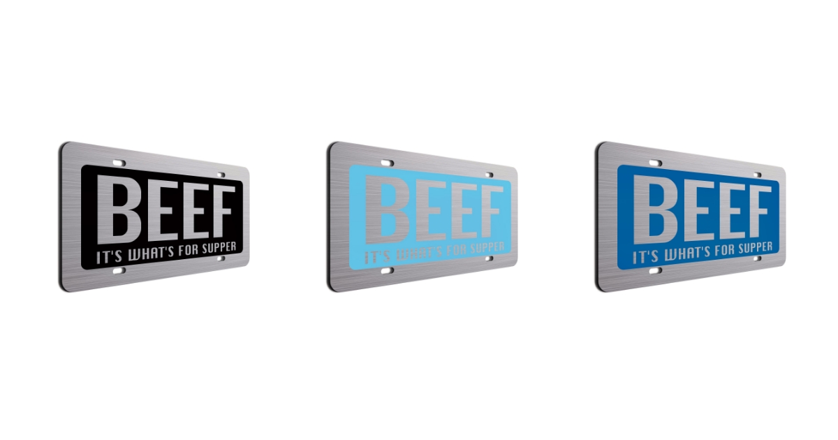 Beef License Plate -It's What's For Supper - Jass Graphix